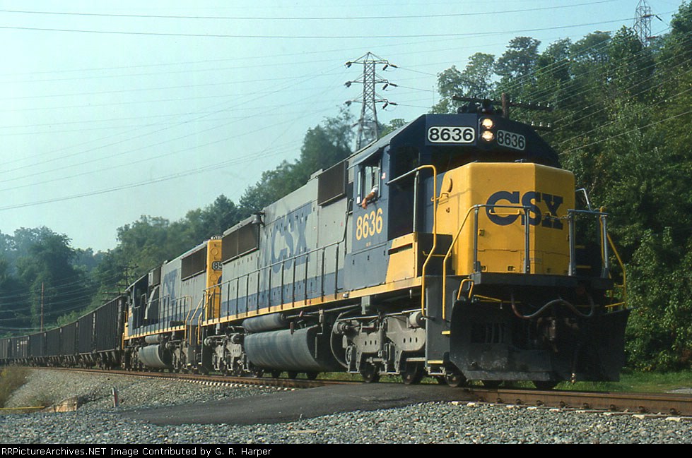 SD50s westbound in morning sun. I like the uncluttered lines of this model.